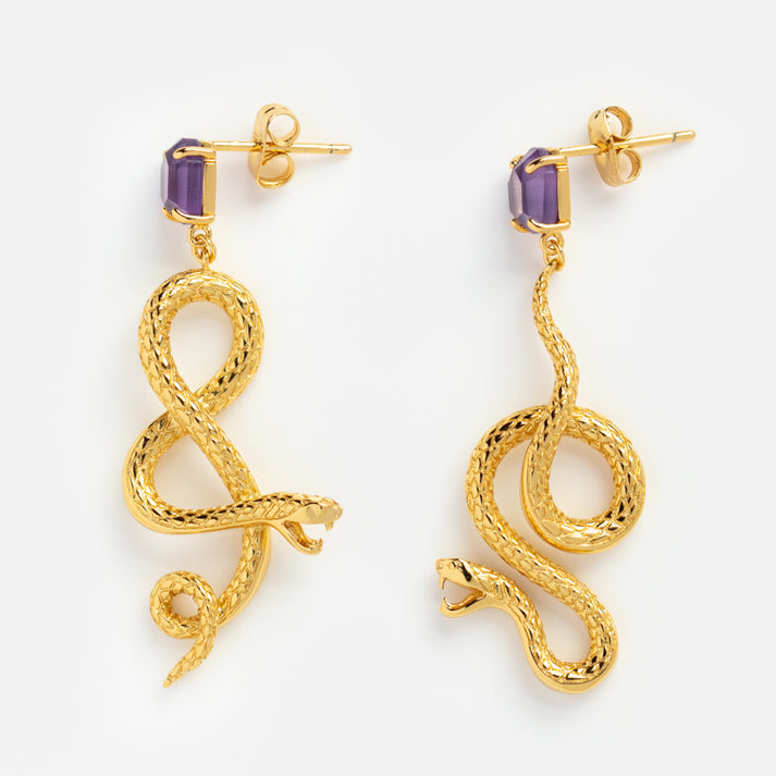 Awaken Amethyst Snake Earrings | Local Eclectic – local eclectic