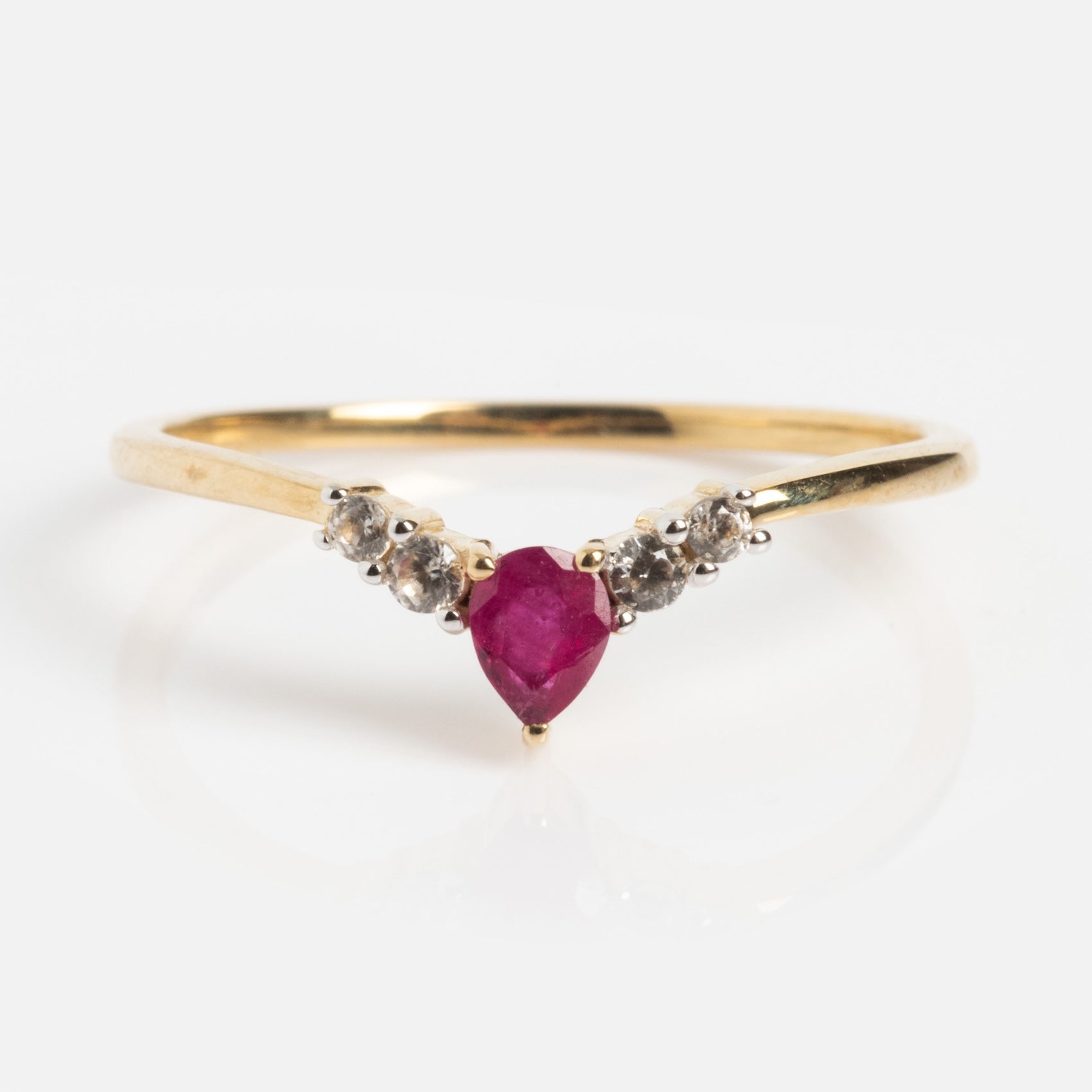 Solid Gold Ruby Stacking Ring Sample Size 7 – local eclectic