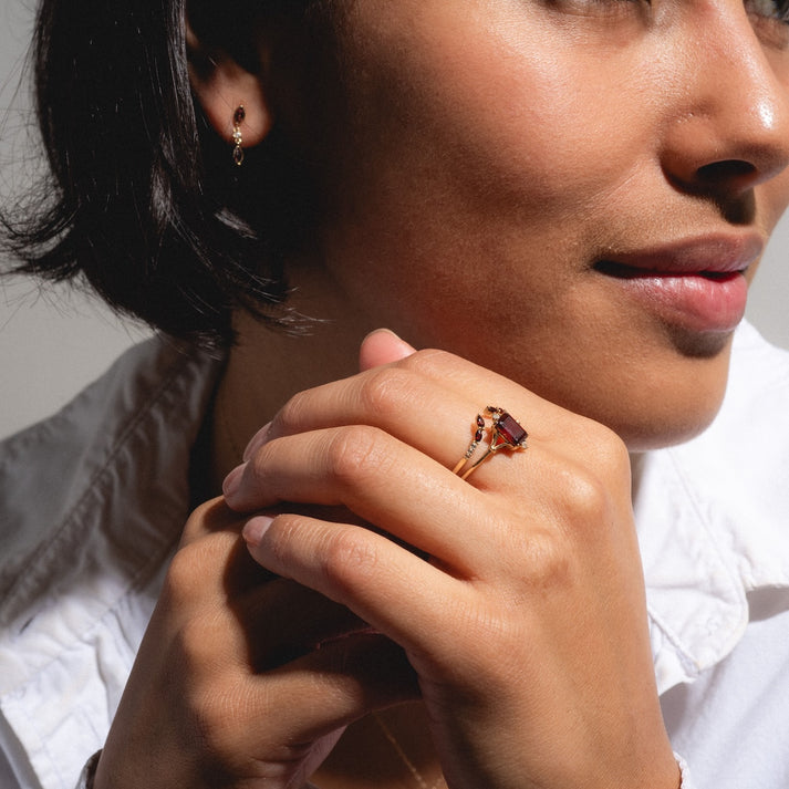 Solid Gold Classic Garnet Statement Ring | Local Eclectic – local eclectic