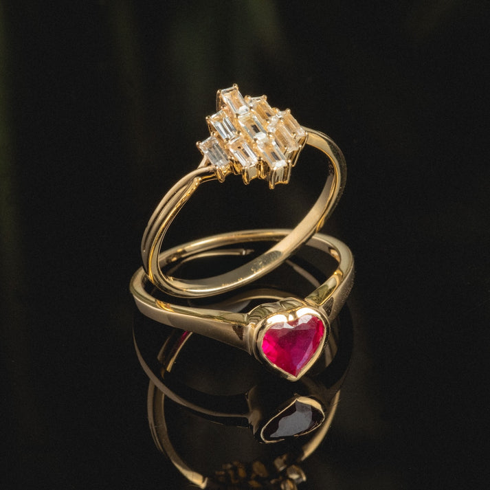 Solid Gold Bezel Set Ruby Heart Ring | Local Eclectic – local eclectic