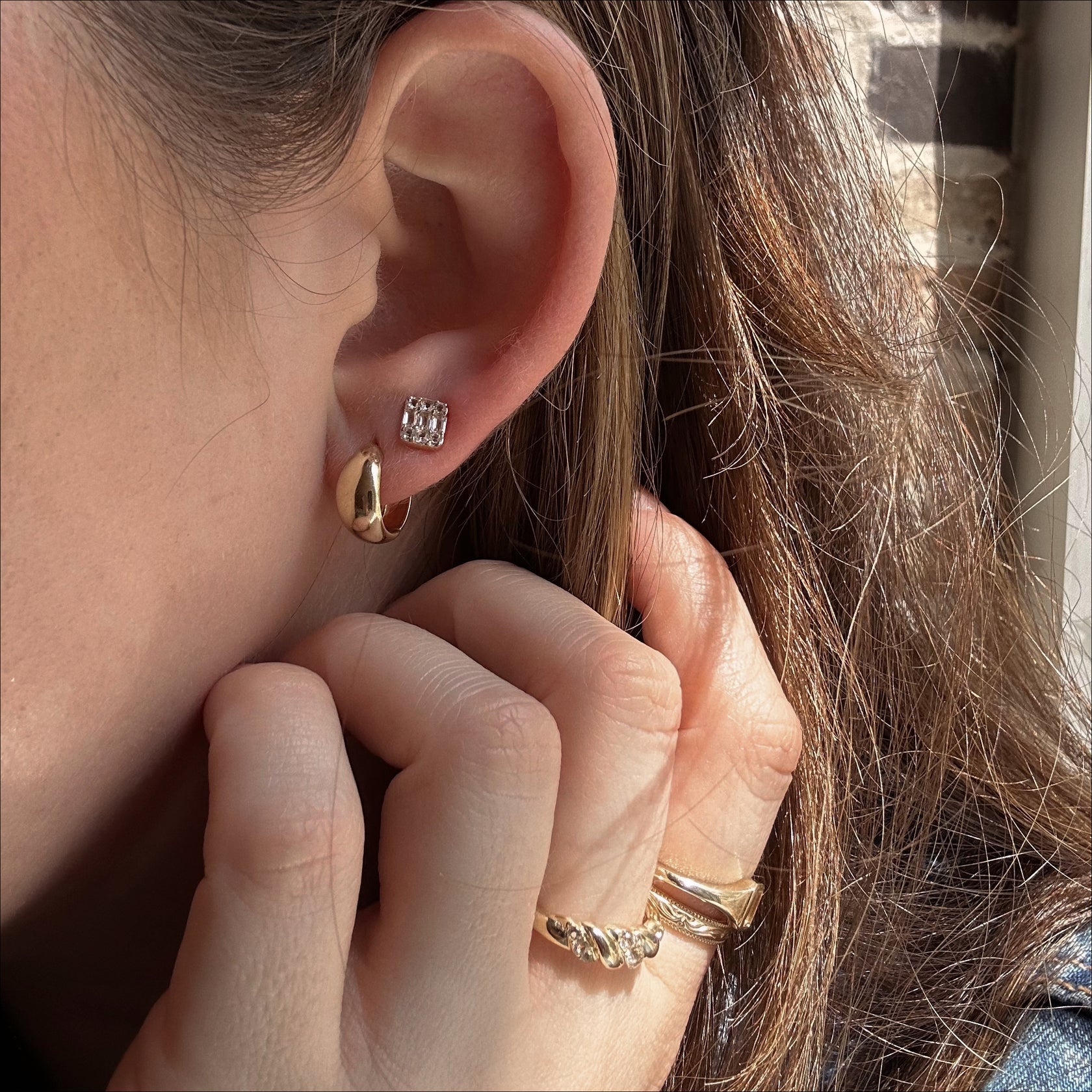 Solid Gold Art Deco Studs | Local Eclectic – local eclectic