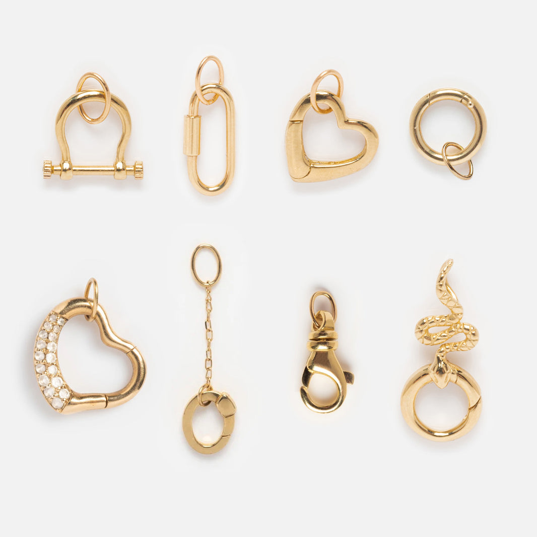 Solid Gold Pear Gemstone Slider Charm | Local Eclectic – local eclectic