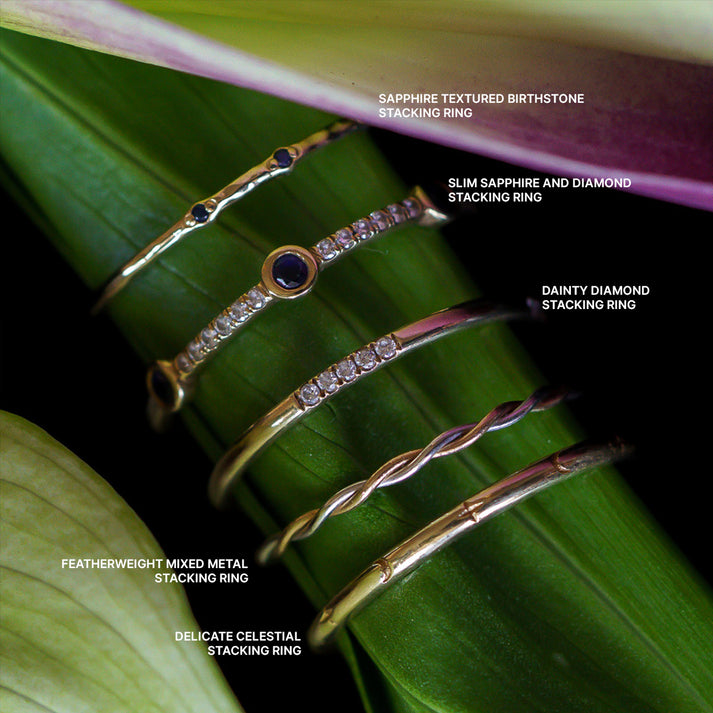 Solid Gold Featherweight Mixed Metal Stacking Ring | Local Eclectic – local eclectic