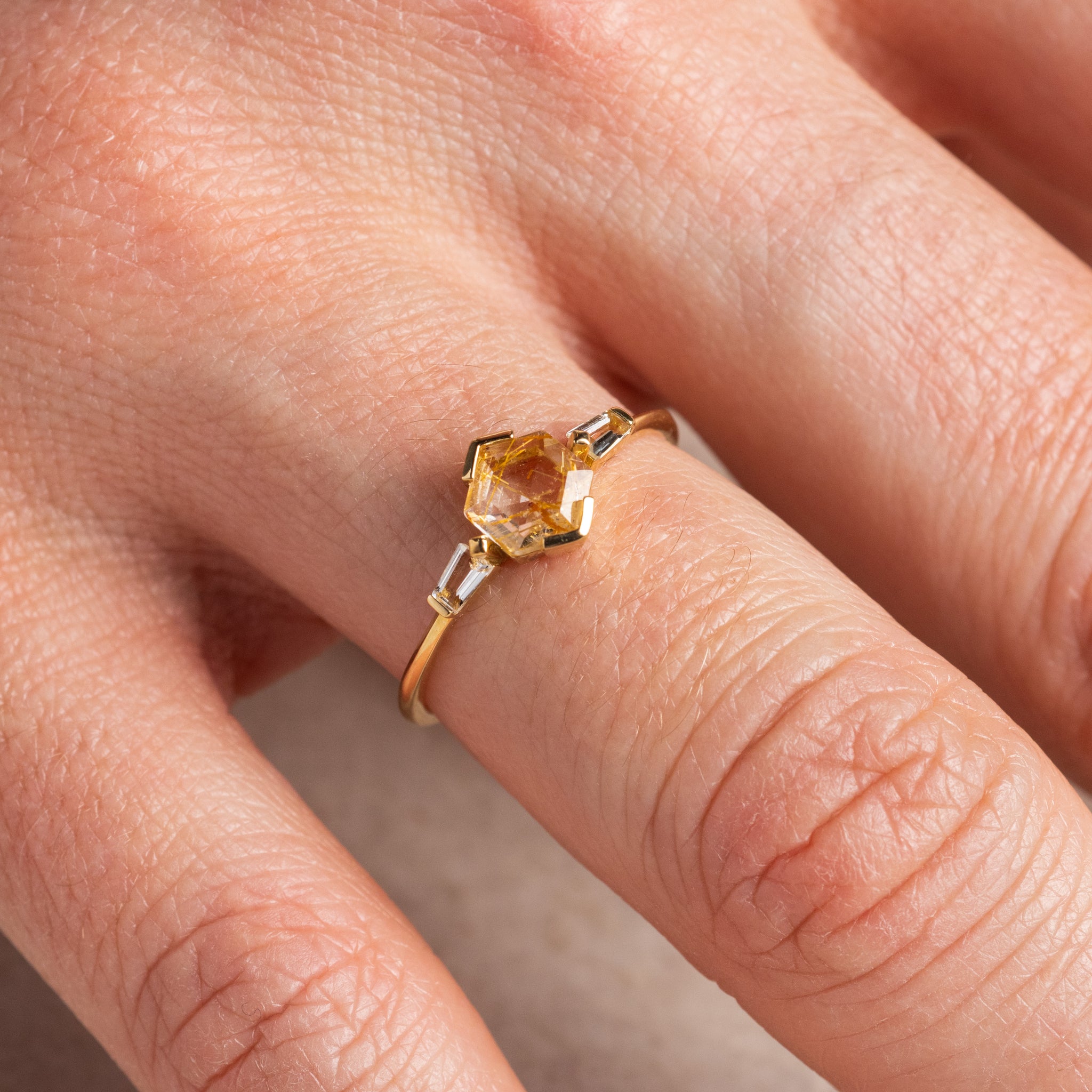 Solid Gold Rutilated Quartz Illumination Ring | Local Eclectic – local ...
