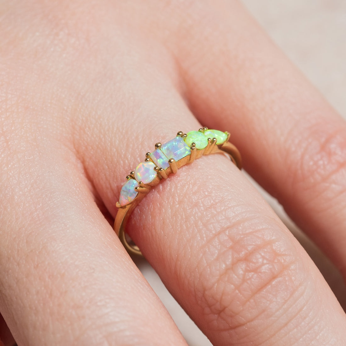 Solid Gold Modern Ombre Birthstone Ring | Local Eclectic – local eclectic