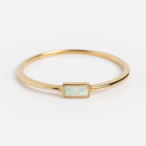 Solid Gold Delicate Opal Ring | Local Eclectic – local eclectic