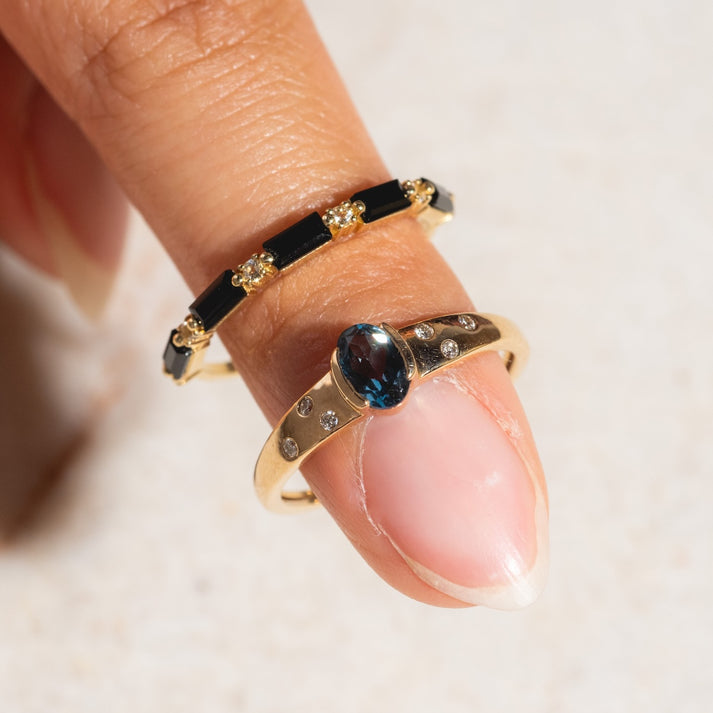 Solid Gold London Blue Topaz Modern Signet Ring | Local Eclectic ...