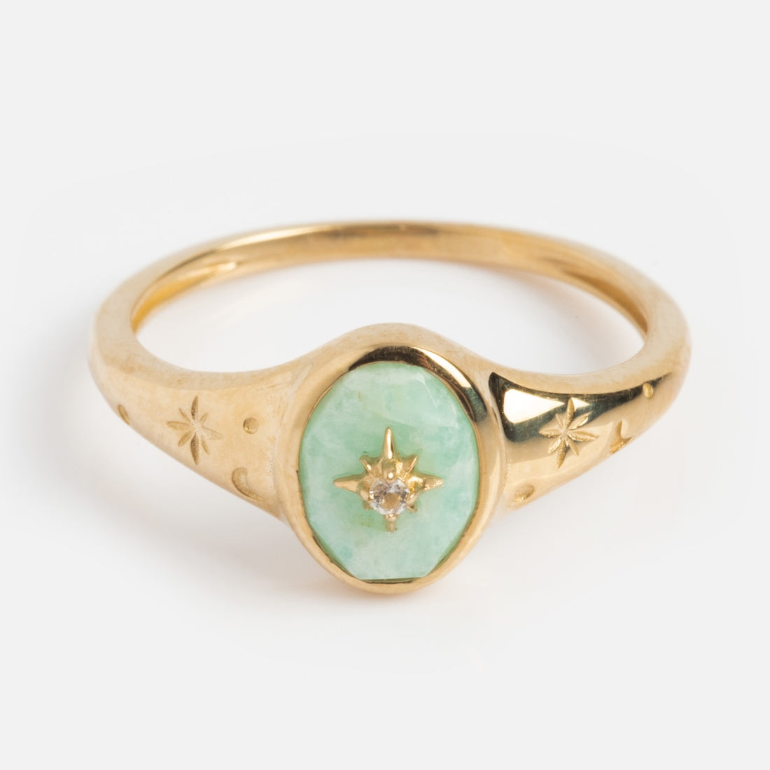 Solid Gold Crystal Signet Ring for Manifestation | Local Eclectic ...