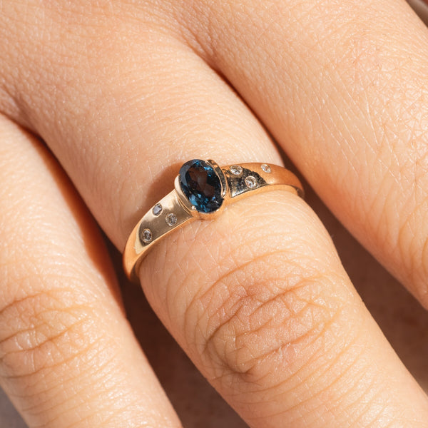 Solid Gold London Blue Topaz Modern Signet Ring | Local Eclectic ...