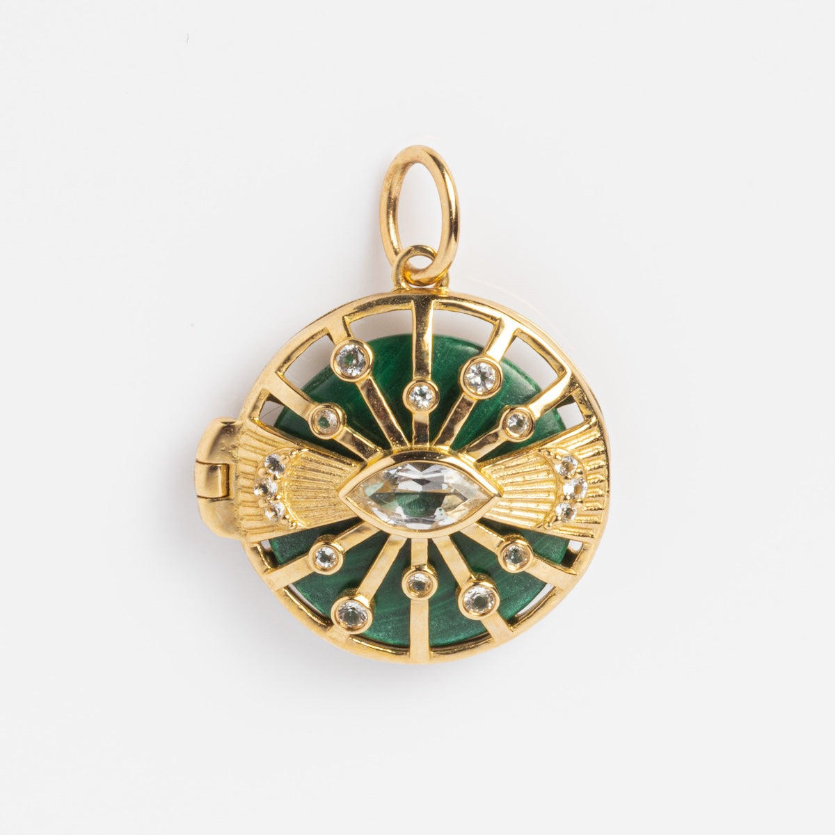 Solid Gold Changeable Crystal Locket Charm | Local Eclectic – local ...