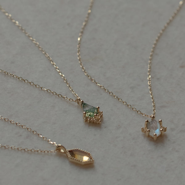 Solid Gold Aquatic Agate Elements Kite Necklace | Local Eclectic ...