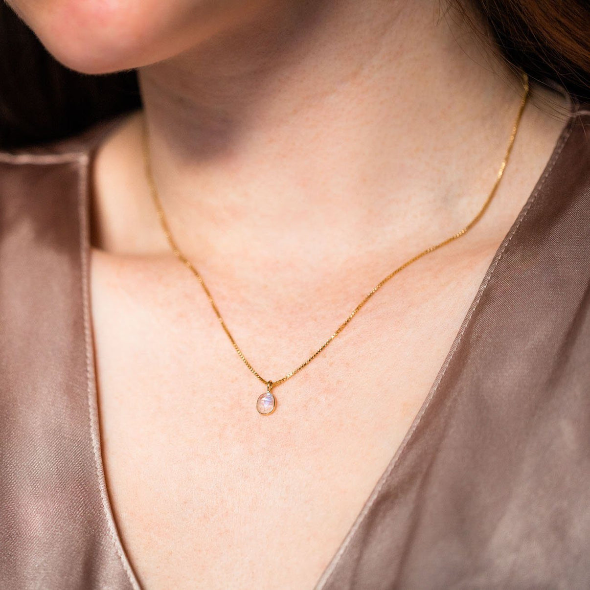 Sofia Slice Necklace with Moonstone – local eclectic