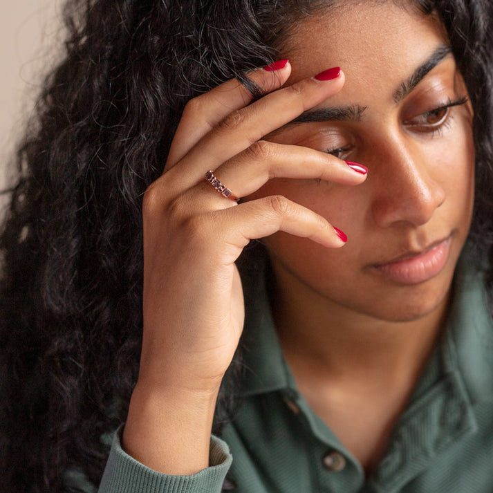 9kt Rose Gold Alexandrite & Black Diamond Juniper Ring – local eclectic